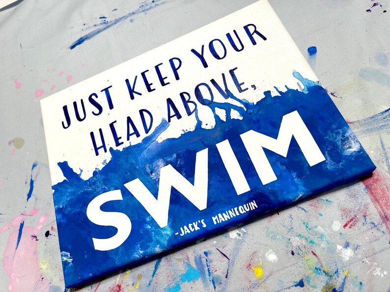 Swim - Jack’s Mannequin // Customizable Handpainted Quote Canvas Art ...