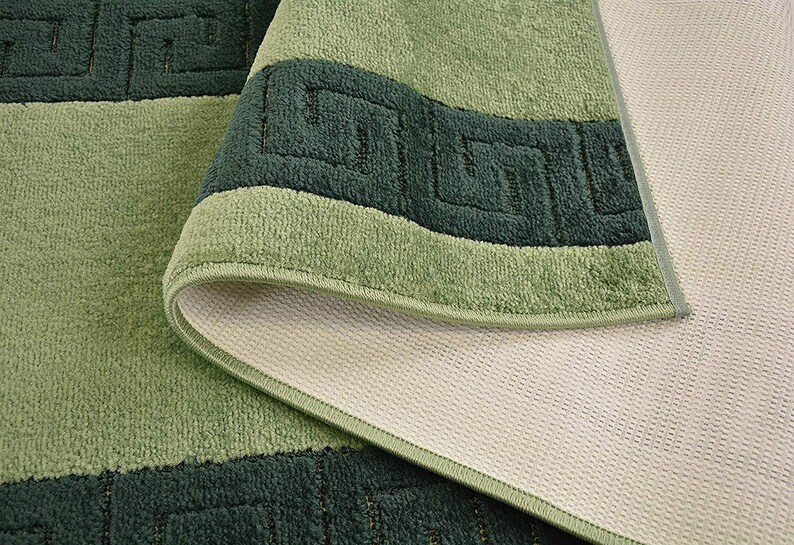 Custom Size Runner Rug Meander Green Euro Collection Skid | Etsy