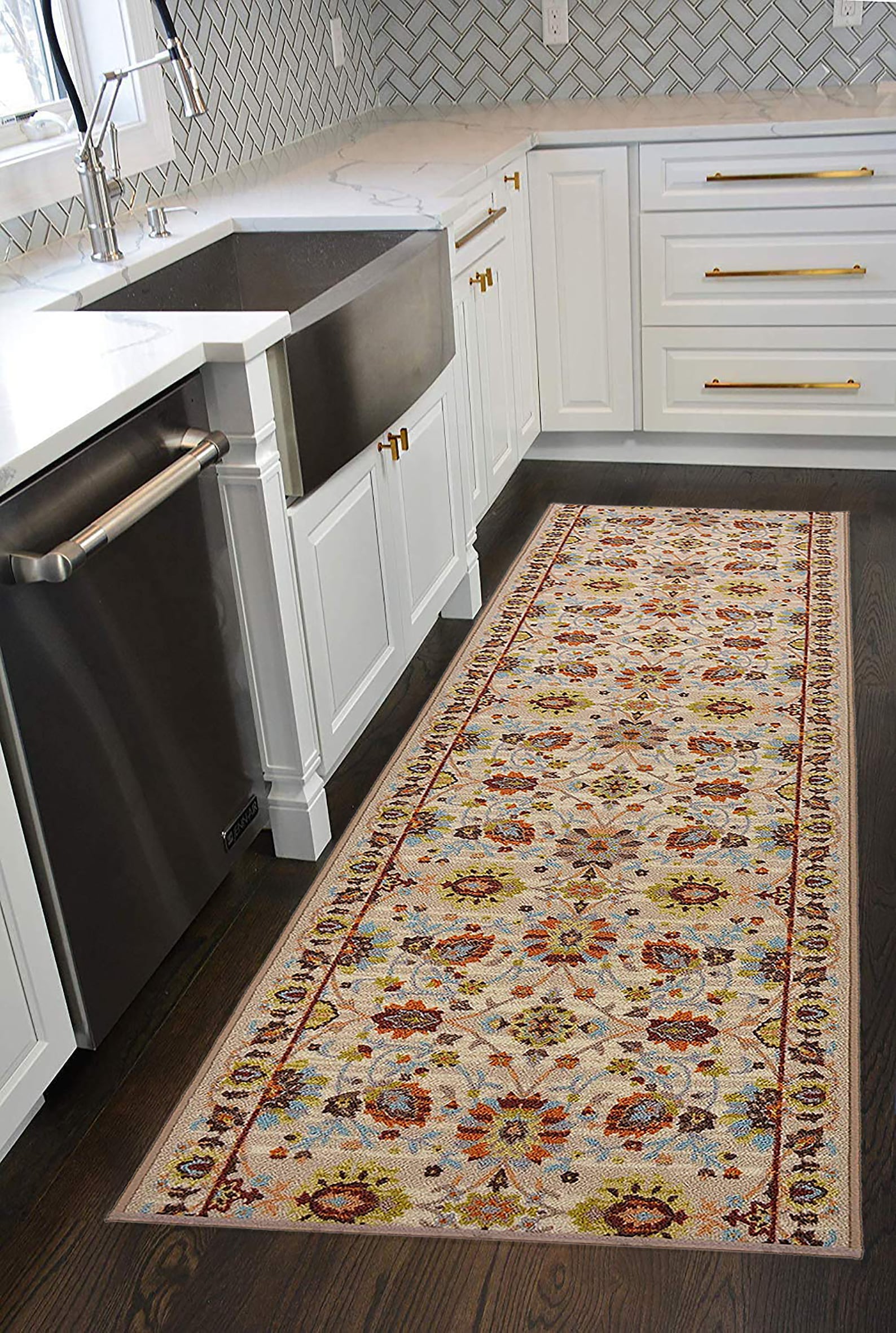 Machine Washable Custom Size Runner Rug Mahal Persian Cream - Etsy