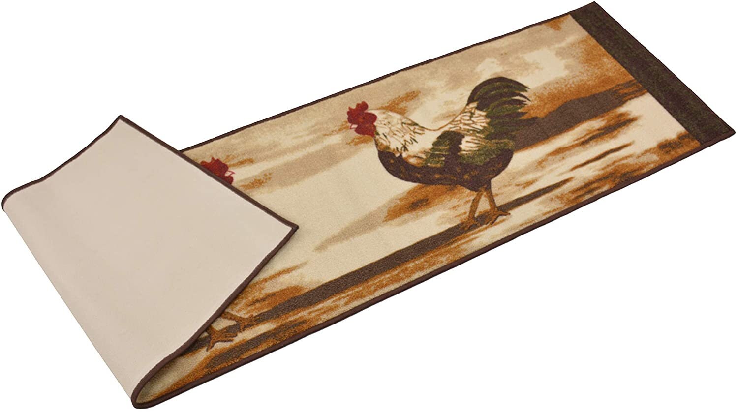 Kitchen Mat and Runner Rugs Rooster Design Beige Brown | Etsy