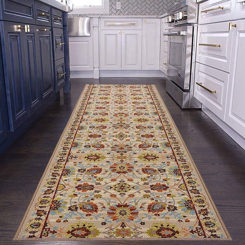 Machine Washable Custom Size Runner Rug Berber Style Scroll - Etsy