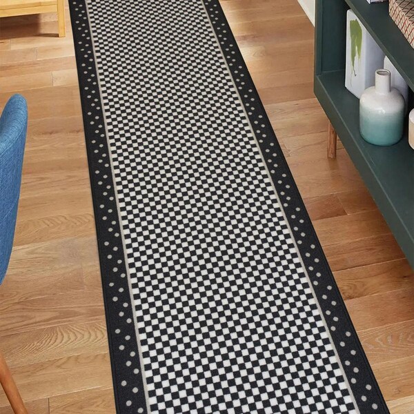 Checkered Rug Runner - Etsy