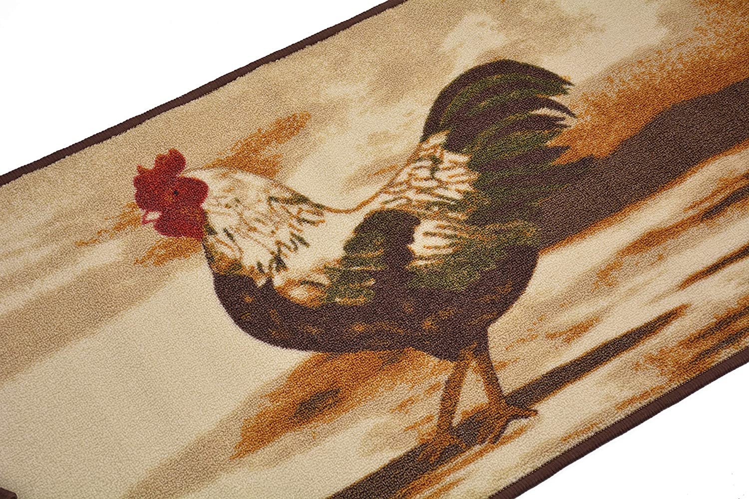 Kitchen Mat and Runner Rugs Rooster Design Beige Brown | Etsy