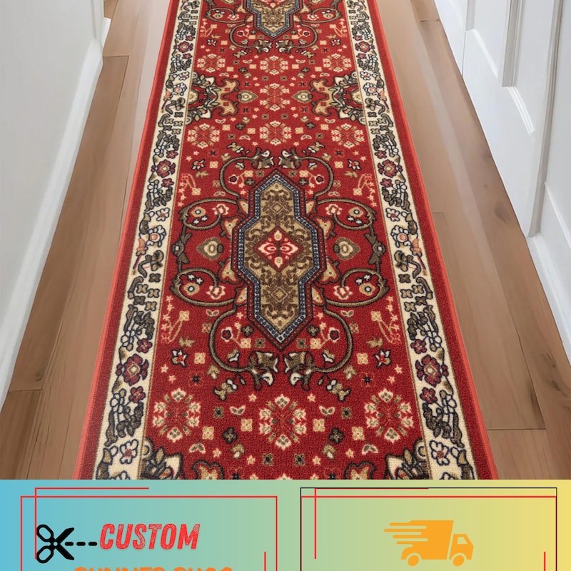 Rug Medallion Red - Etsy