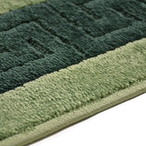 Custom Size Runner Rug Meander Green Euro Collection Skid Resistant ...