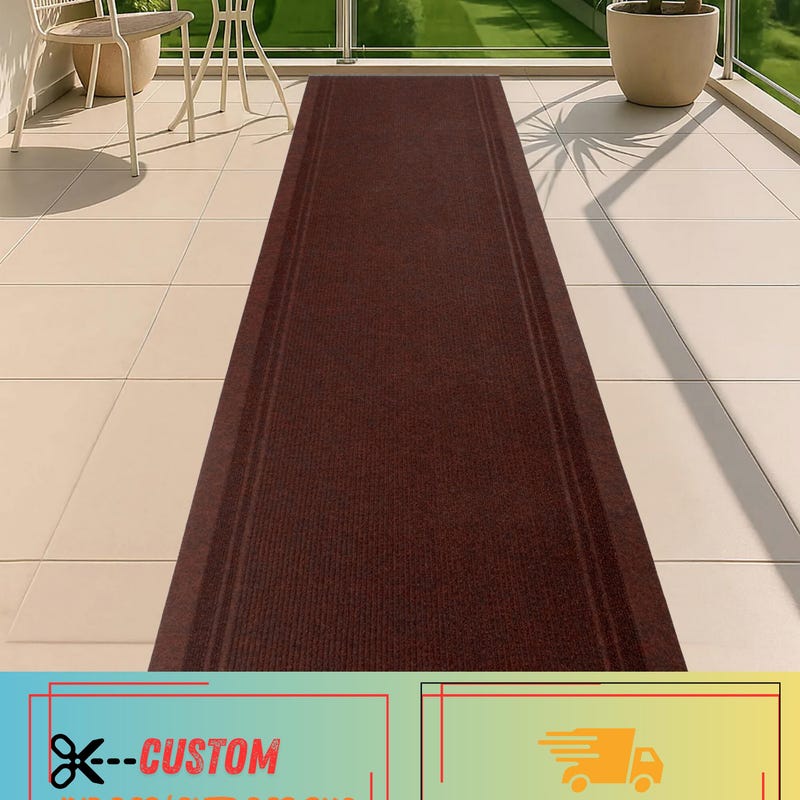 Runner Rug Brown Solid - Etsy
