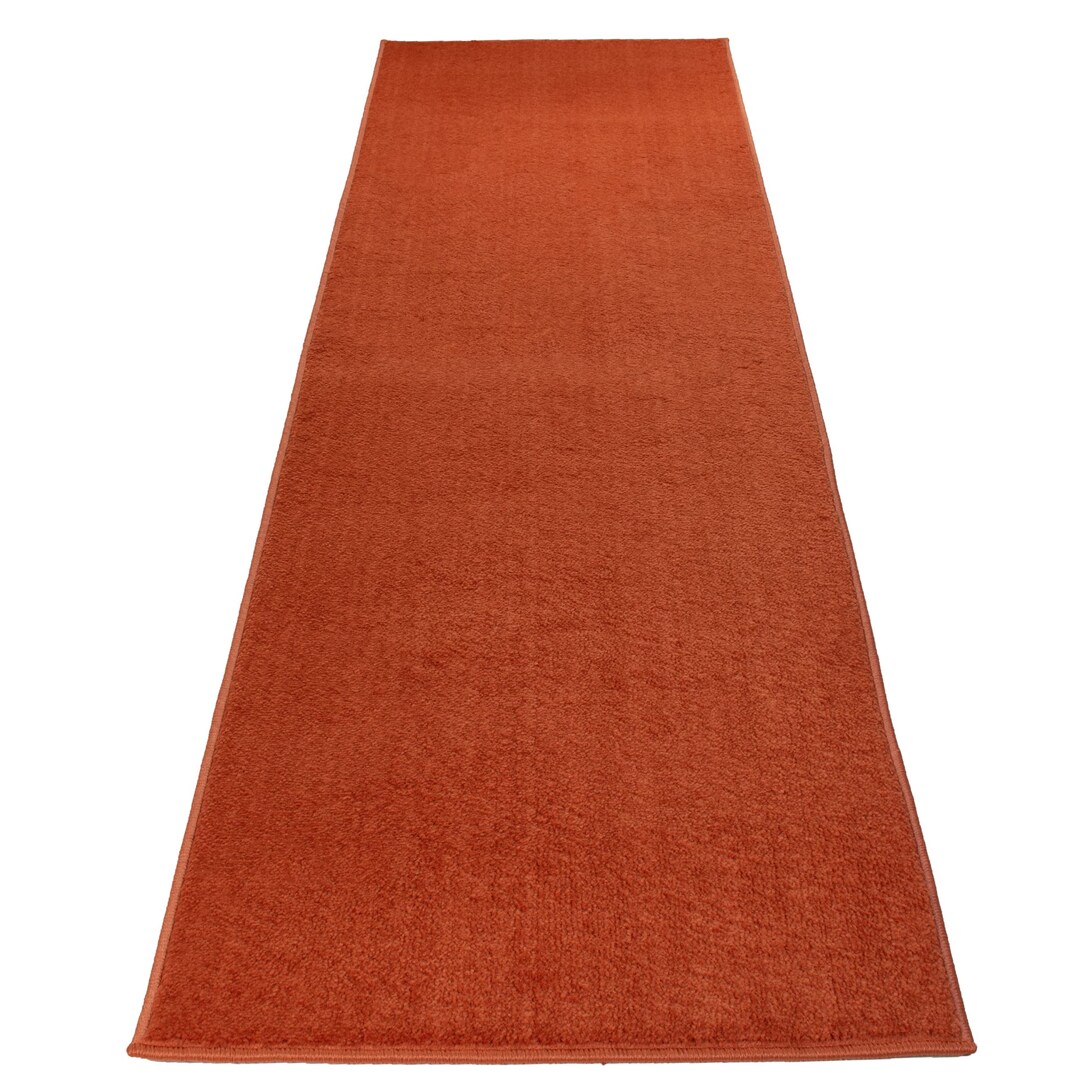 Custom Size Runner Rug Solid Burnt Orange Skid Resistant - Etsy