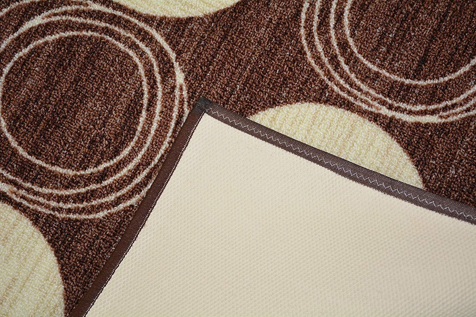 Custom Size Runner Rug Circles Geometric Abstract Brown Cream - Etsy