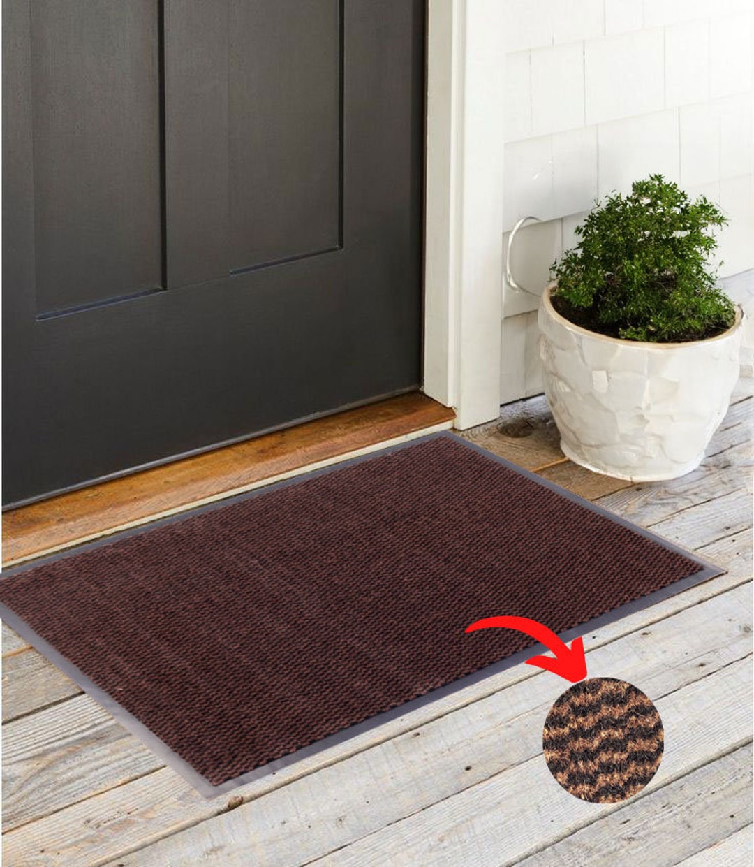 Indoor/outdoor Anti Bacterial Entry Mat Brown Black Skid Resistant ...