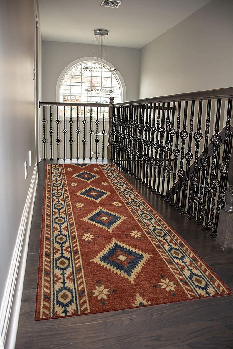 Custom Size Runner Rug Southwestern Native American Orange - Etsy