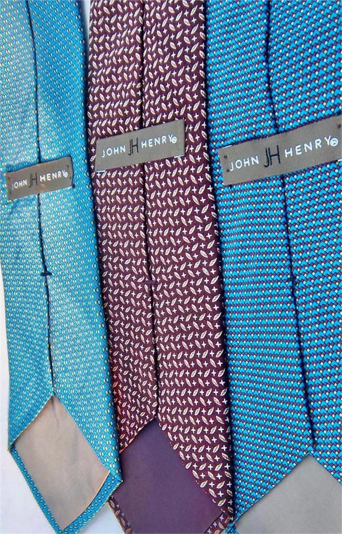 3 Vintage John Henry 100% Imported Silk Ties - Etsy