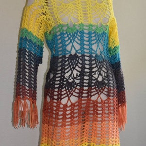 Crochet Pattern - Rio Coverall or Crochet Beach Cover, Crocheted Top ...