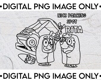 Bluey Nice Parking Spot Rita Svg | Etsy Canada