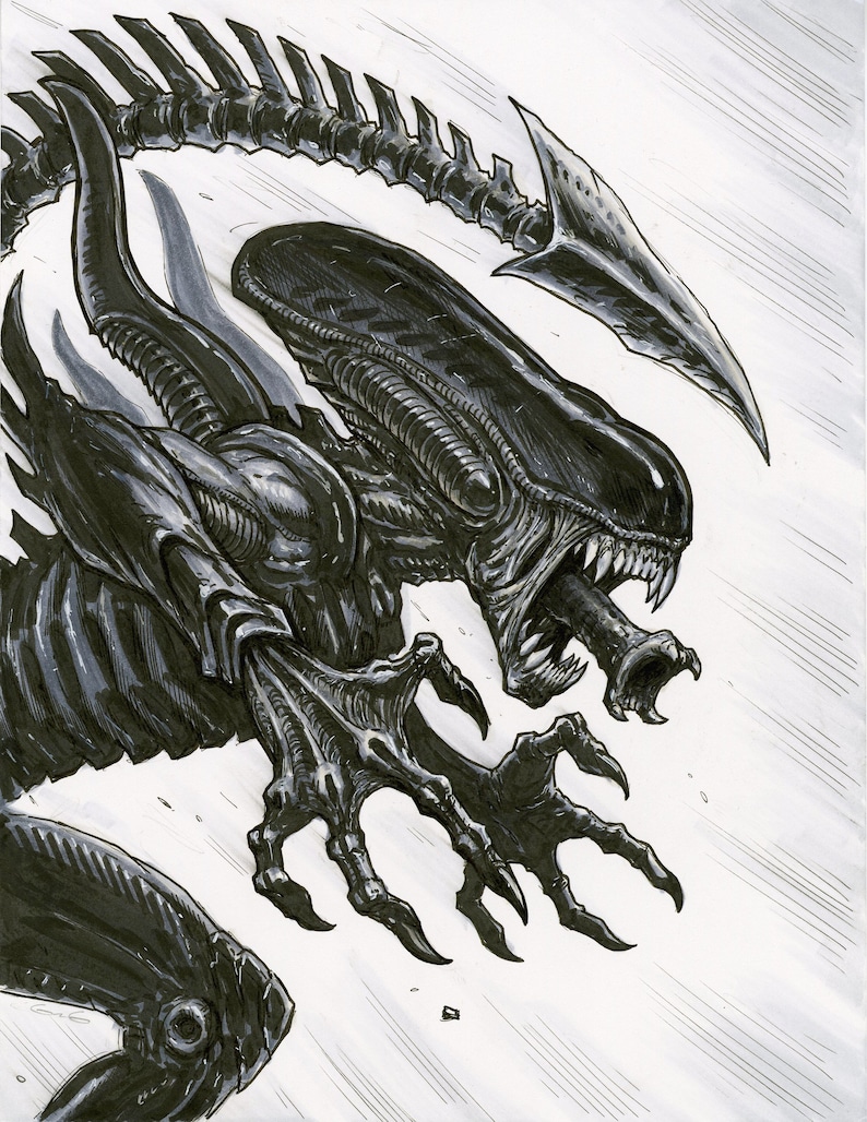 Alien Warrior Print (8.5x11) - Etsy