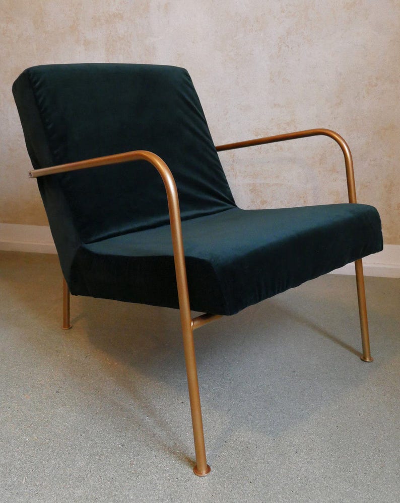 Velvet Armchair With Metal Frame - Different Colours Available - Etsy