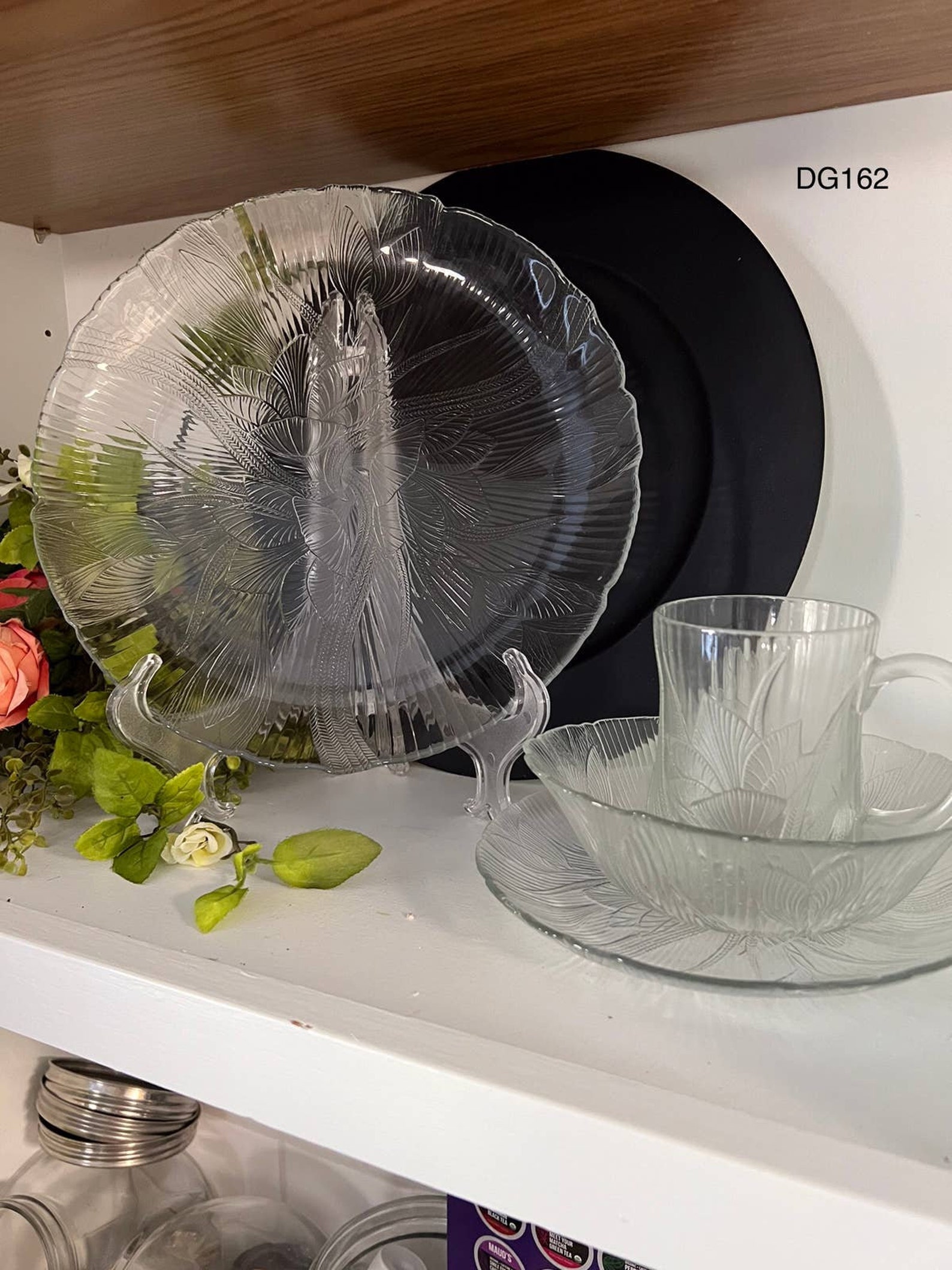 1970s Arcoroc Fleur Glass Place Setting, Arcoroc Fleur Dinner Plates ...