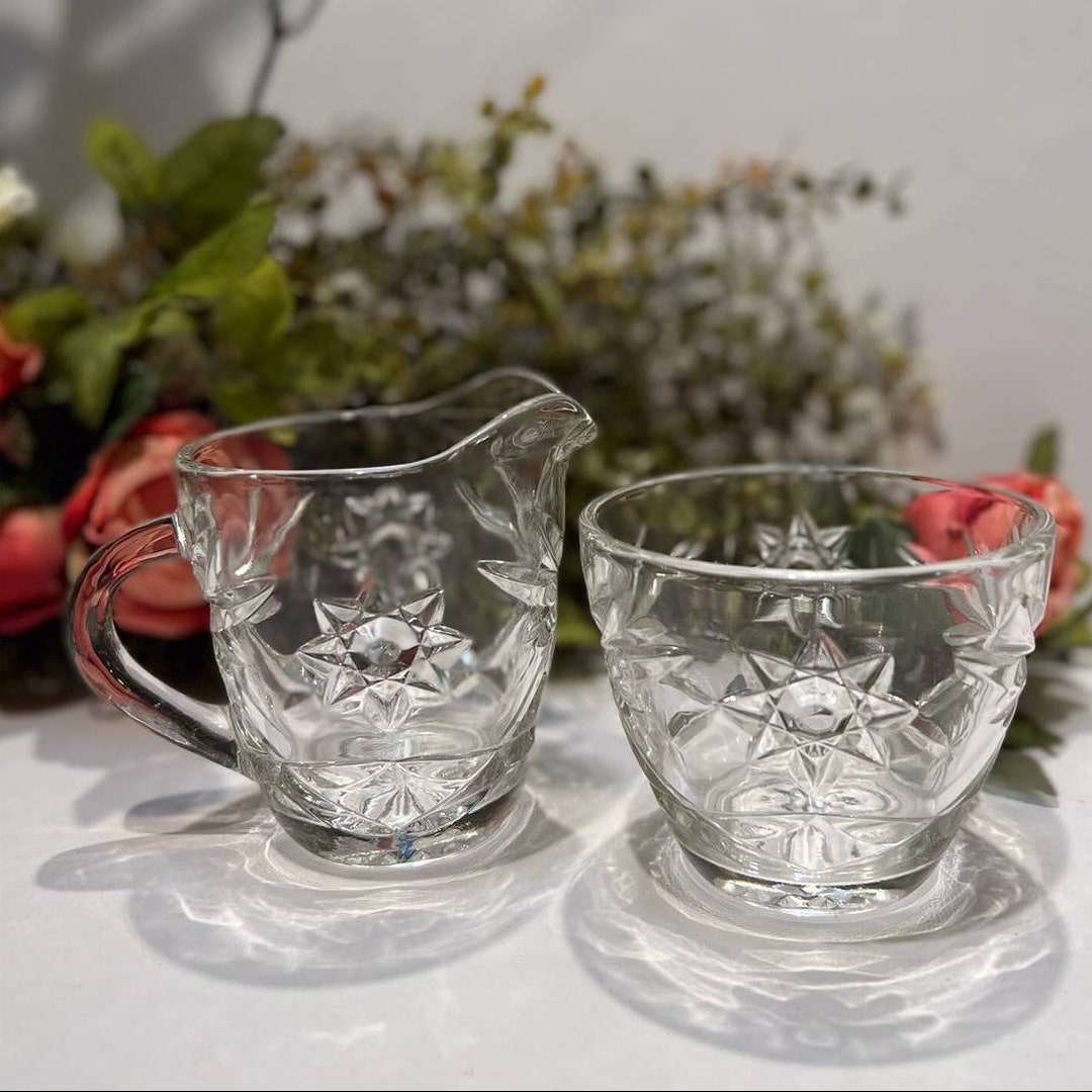 Star of David Creamer and Sugar Bowl, Early American - Etsy
