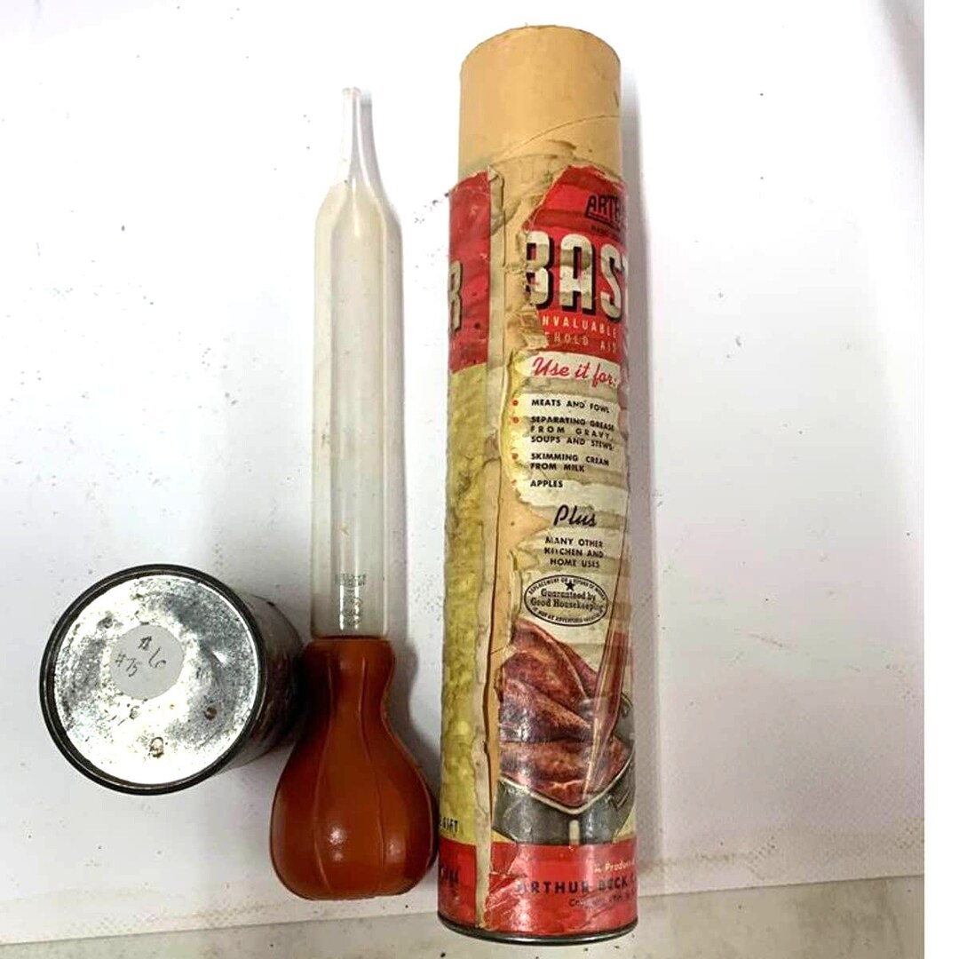 Vintage Pyrex Baster Hand Pump Artbeck USA 1946 Glass Rubber Kitchen ...
