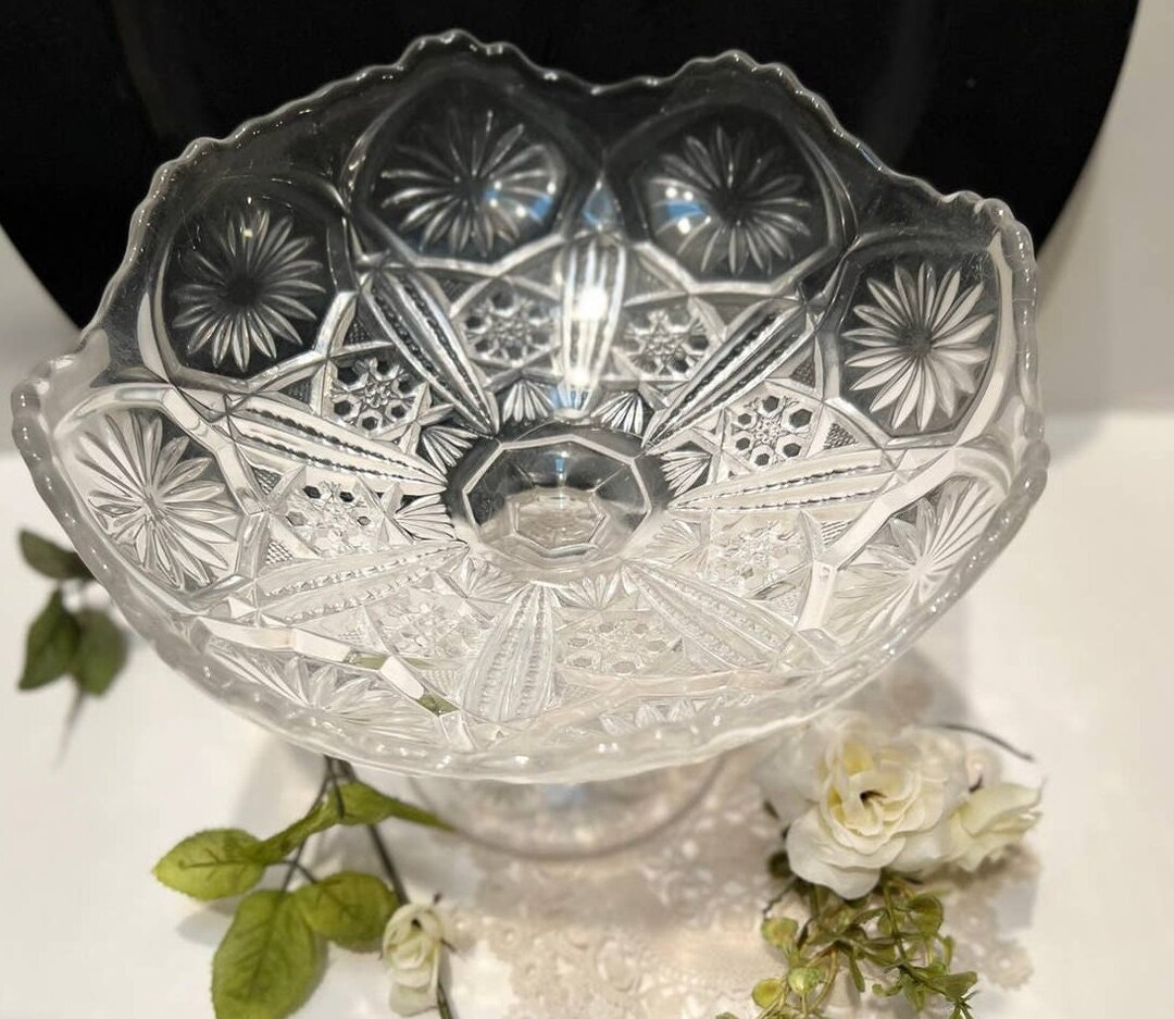 American Brilliant Period Crysyal Cut Glass Compote, Candy Dish, Fruit ...