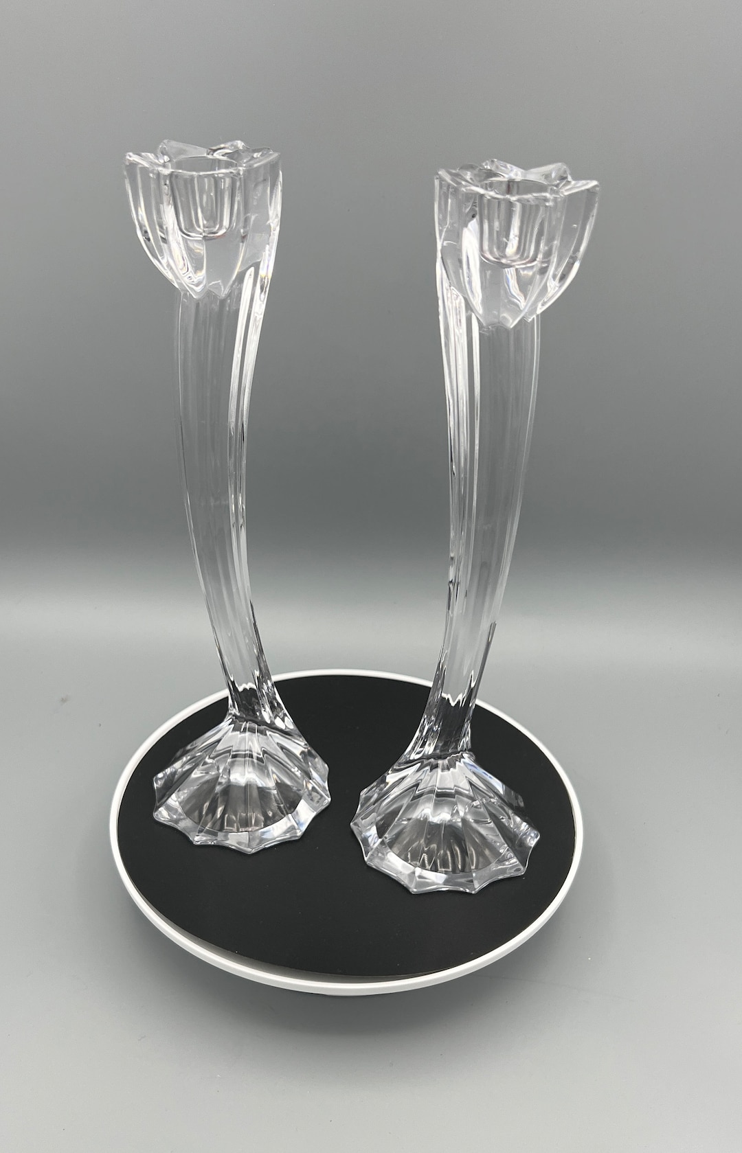 Pair of Crystal Mikasa Flower Song Tulip Top Candle Holders 10" - Etsy