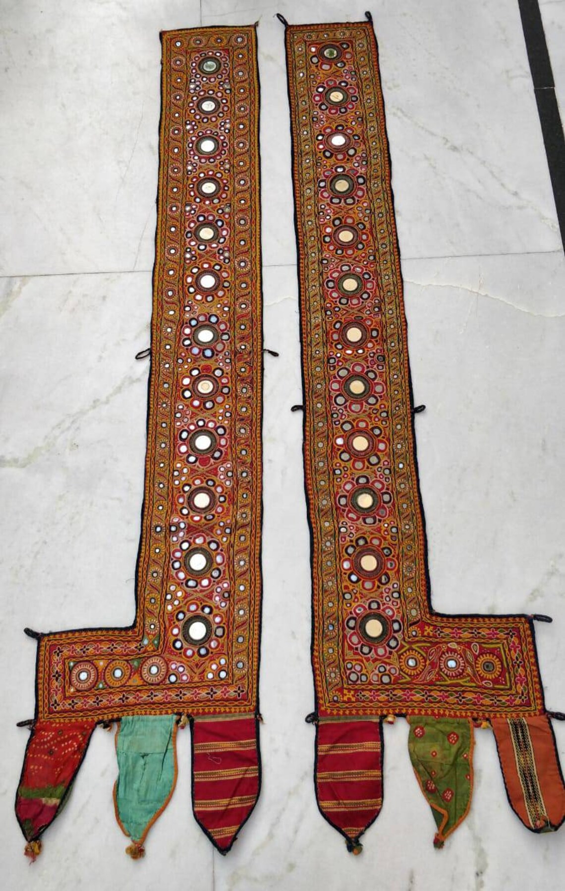Antique Wall Decor L Shape Wall Hanging Vintage Hand Embroidered Door ...