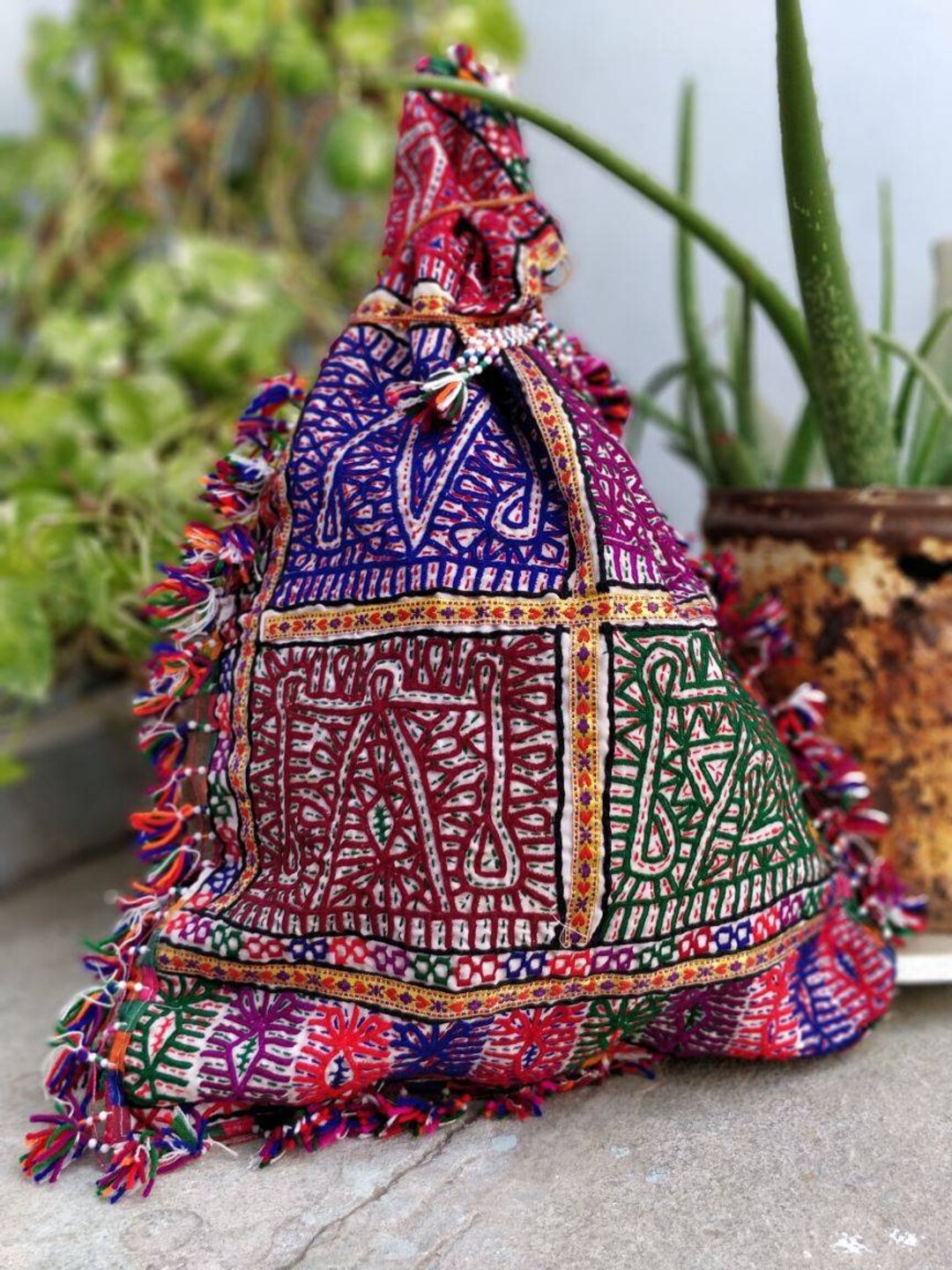 Vintage Rabari Sack Bag, Rabari Duffle Bag, Vintage Embroidery Rabari ...