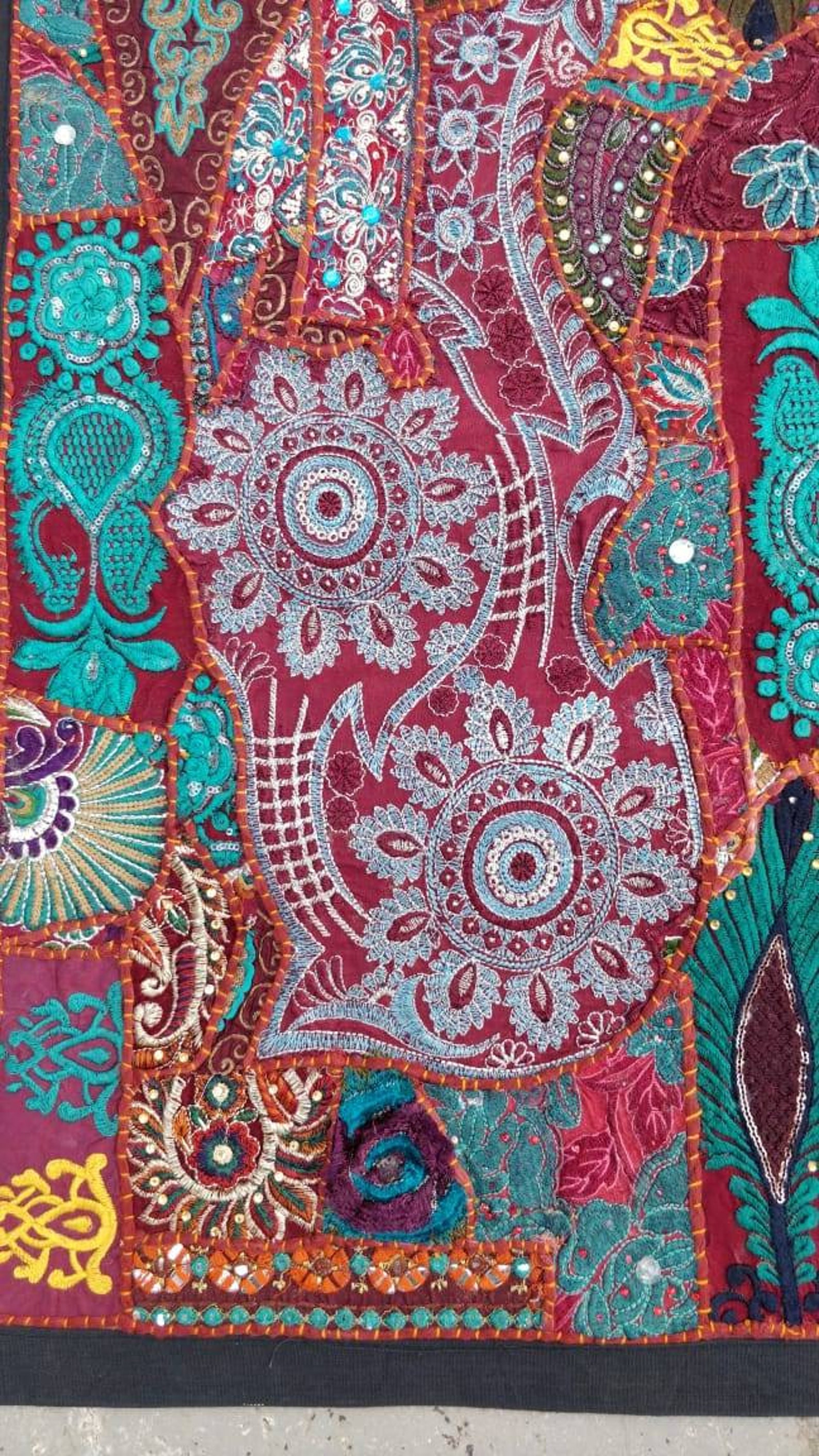 Tribal Bohemian Patchwork Tapestry From Western Rajasthan | Etsy