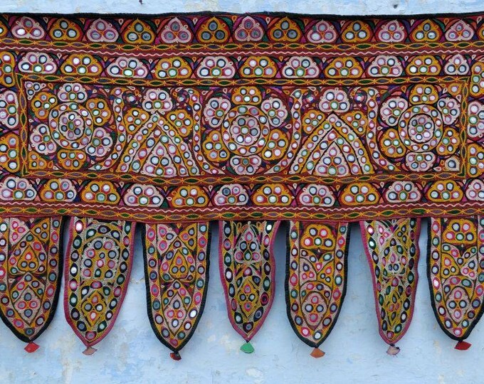 Toran Decor: Vintage Rabari Toran Hanging Door Topper Decor Tribal Door ...