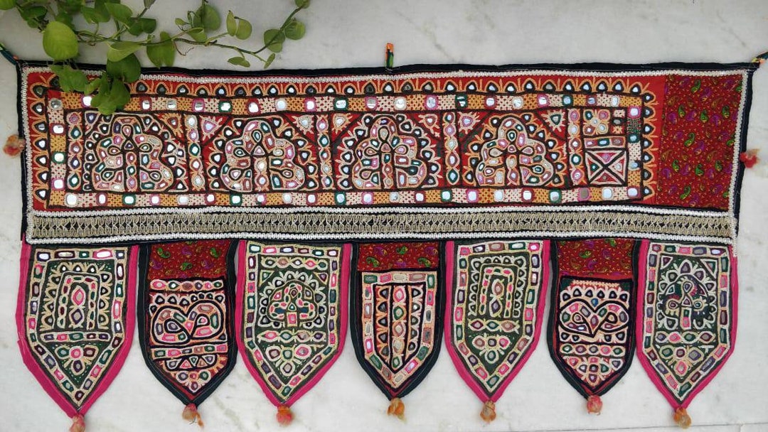 Rabari Toran Banjara Embroidery Toran Banjara Door Topper Tribal Hut ...