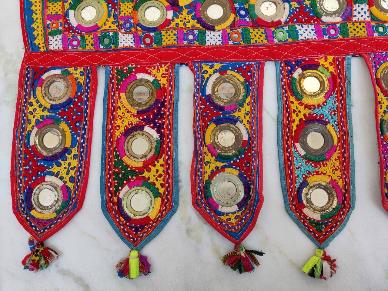 Toran Tapestry: Rare Antique Mirror Toran Hanging, Bohemian Wall ...