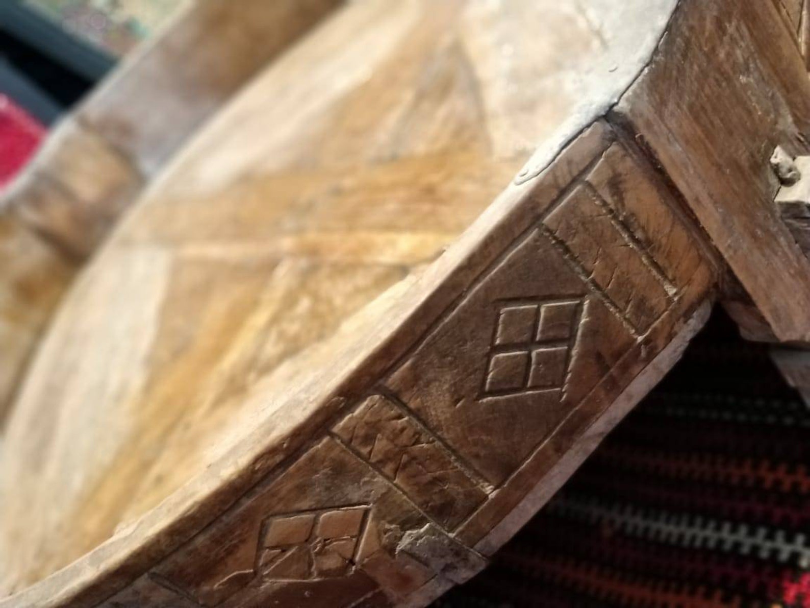 Vintage Indian Carved Chakki Table Coffee Table Hand Crafted - Etsy