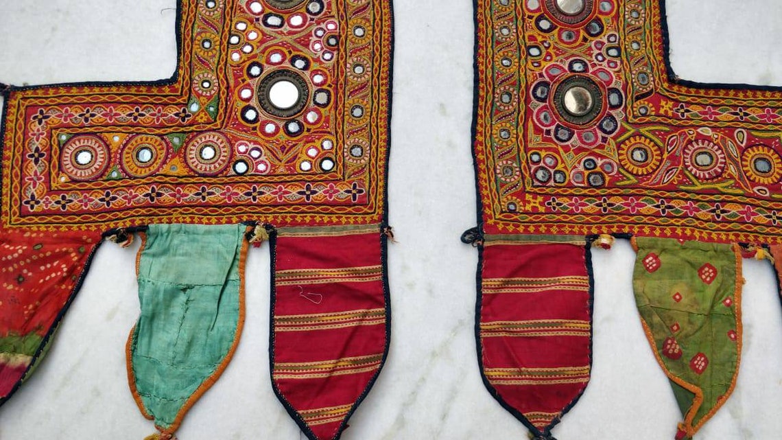 Antique Wall Decor L Shape Wall Hanging Vintage Hand Embroidered Door ...