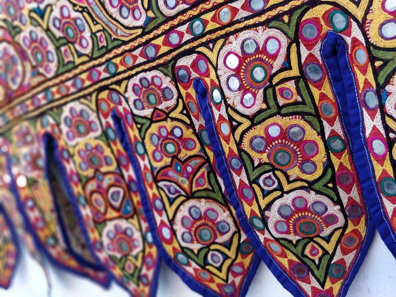 Heavily Embroidered Toran Decor: Vintage Rabari Toran Hanging Door ...