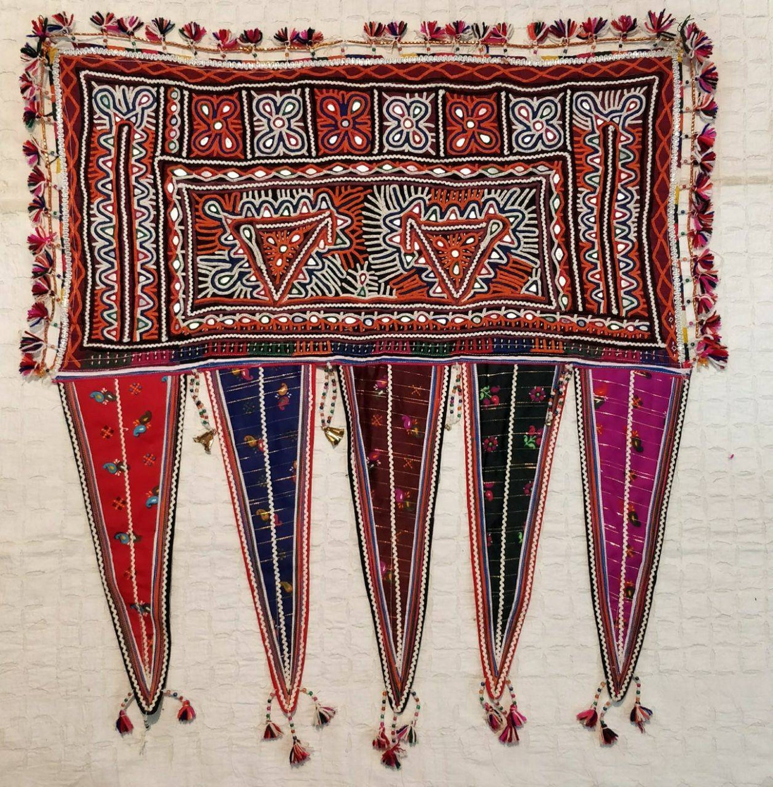 Rabari Toran Decor: Vintage Rabari Toran Hanging Door Topper Door Decor ...
