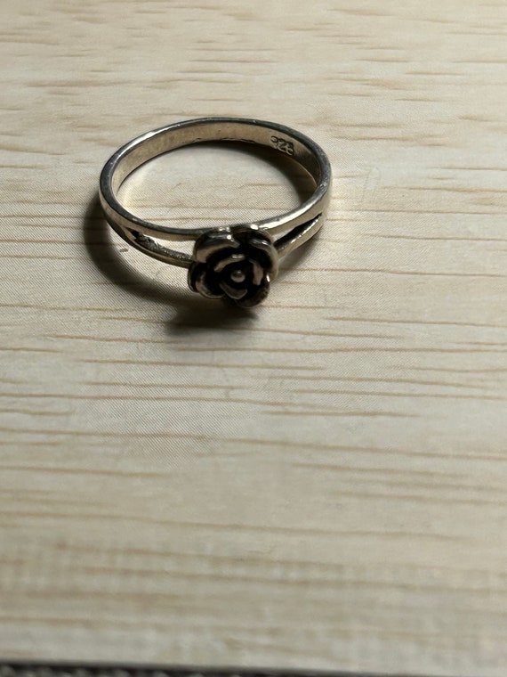 Silver rose ring - Gem