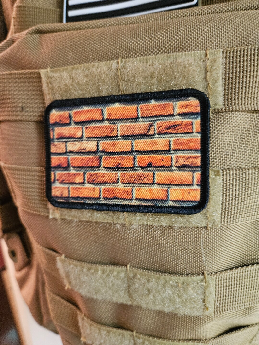 Brick Wall Build 2"x3" Morale Patch With Hook and Loop Backing Military ...