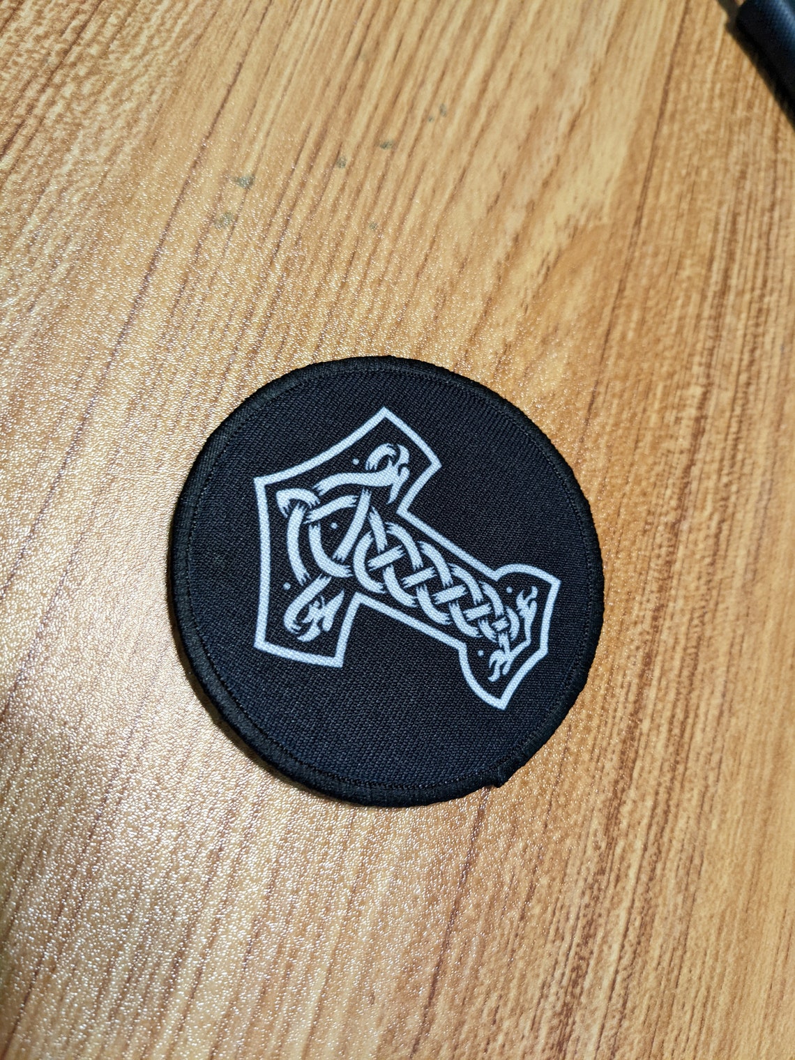 Thor's Hammer Rune Black 3 Circle Removable Morale - Etsy