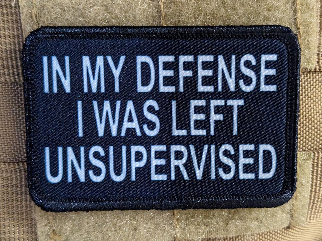 In My Defense I Was Left Unsupervised Removable Patch 2"x3" Morale ...