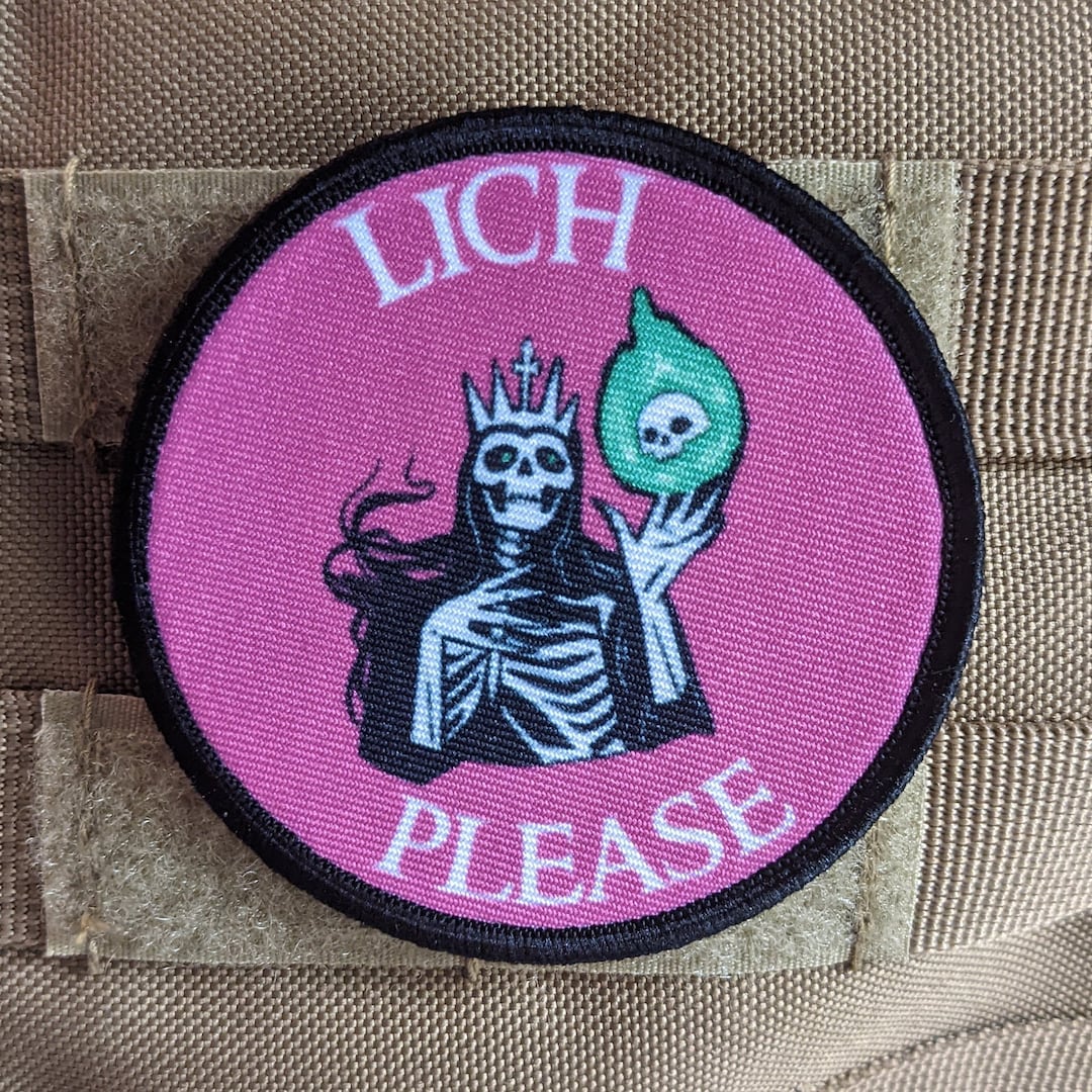 Lich Please Dnd Dungeons and Dragons Meme 3" Circle Morale Patch With ...