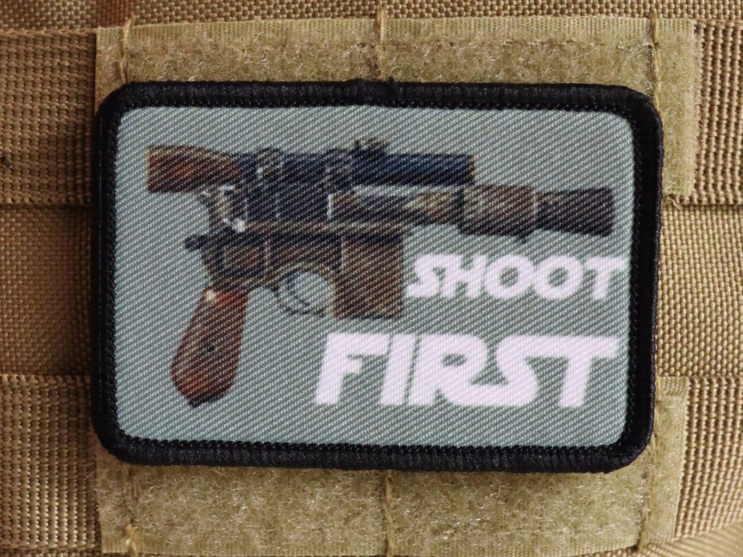 Shoot First Sci Fi Blaster 2"x3" Morale Patch With Hook and Loop Backing - Etsy