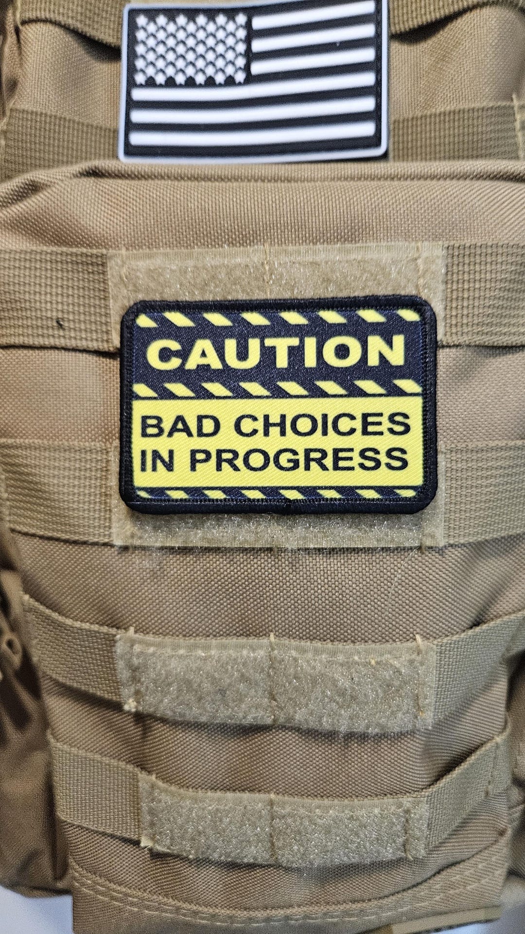 Caution Bad Choices in Progress Meme 2"x3" Removable Morale Patch With ...