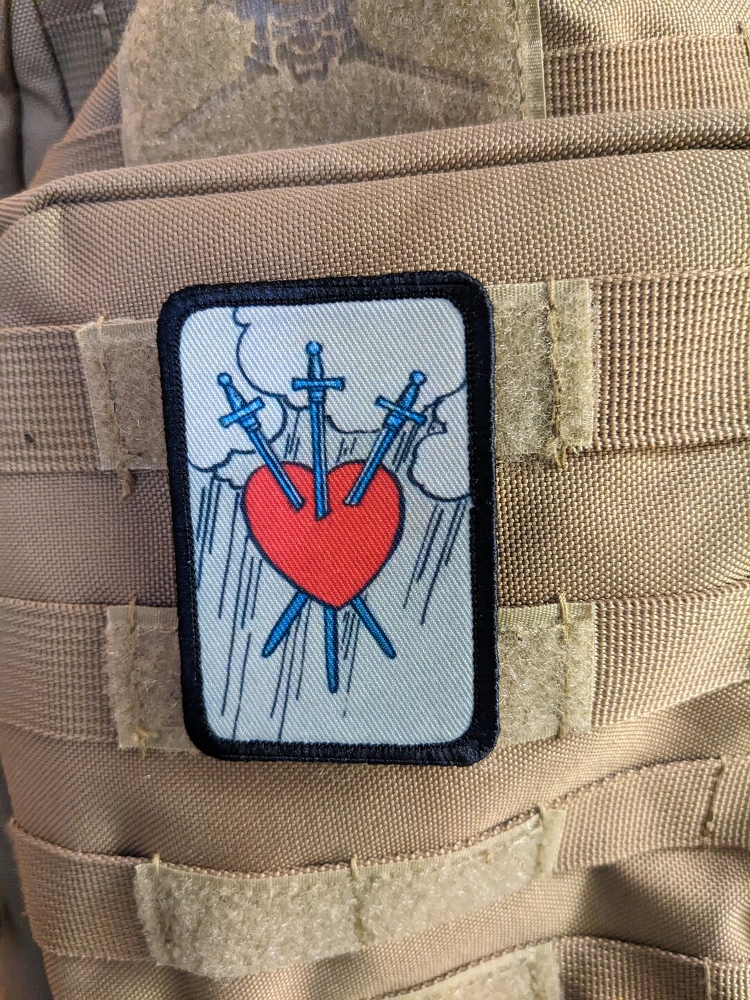 Three of Swords Tarot Card Special Forces Military 2"x3" Morale Patch ...