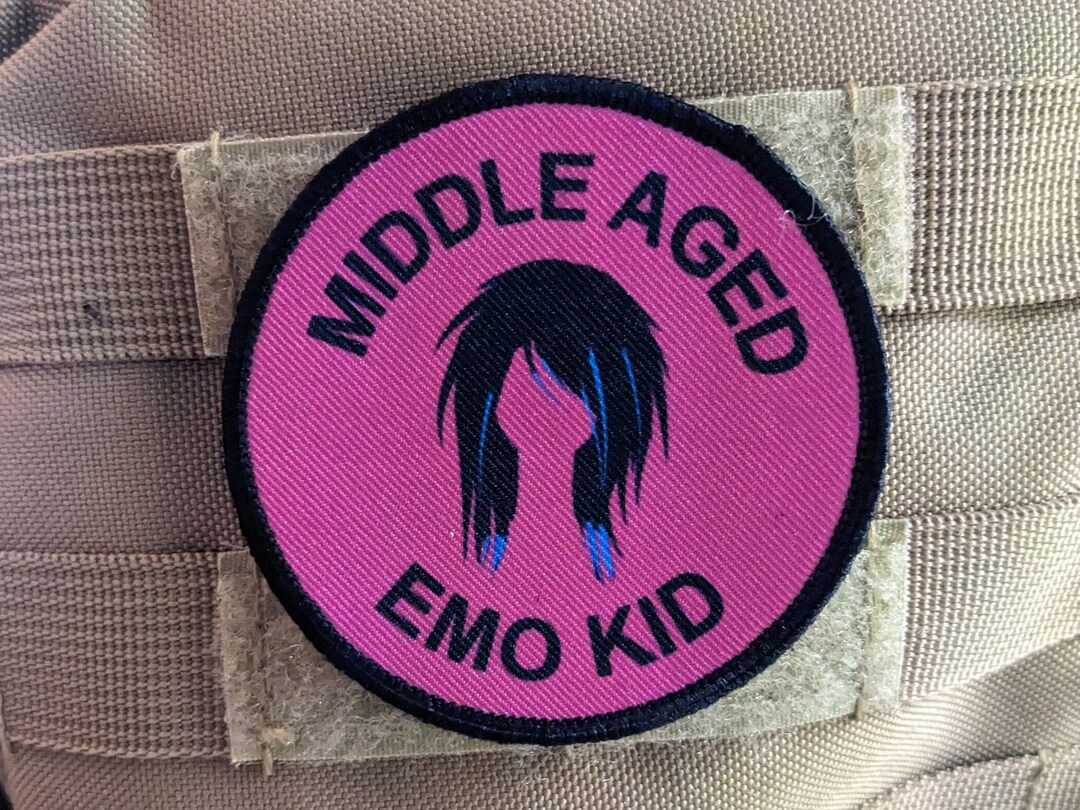 Middle Aged Emo Kid Girl Version Meme 3" Circle Morale Patch With Hook ...