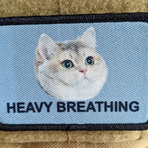 Heavy Breathing Big Chungus Fat Cat Meme 2"x3" Removable Morale Patch ...