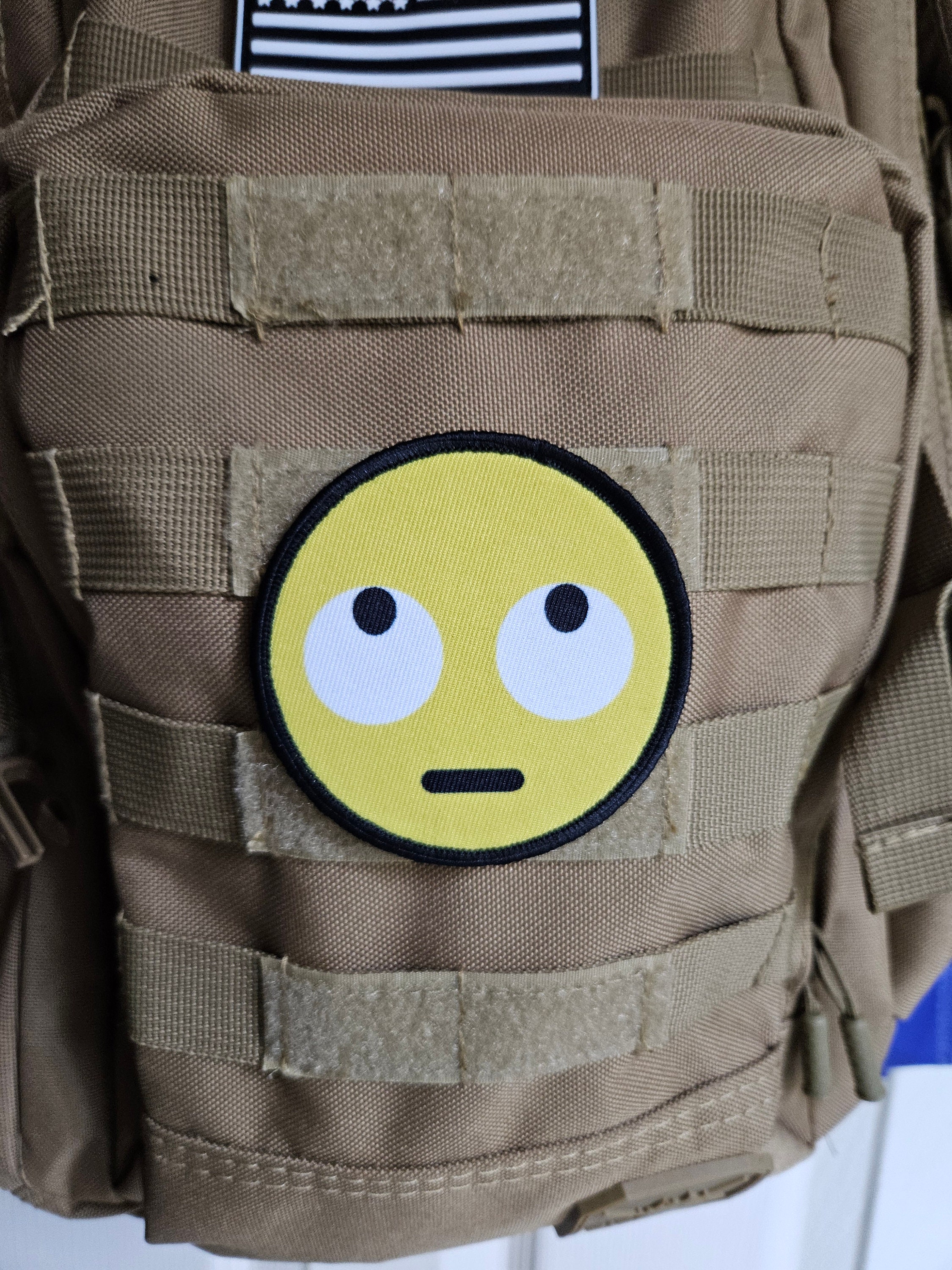 Eye Roll Face Meme 3" Circle Removable Morale Patch With Hook and Loop ...