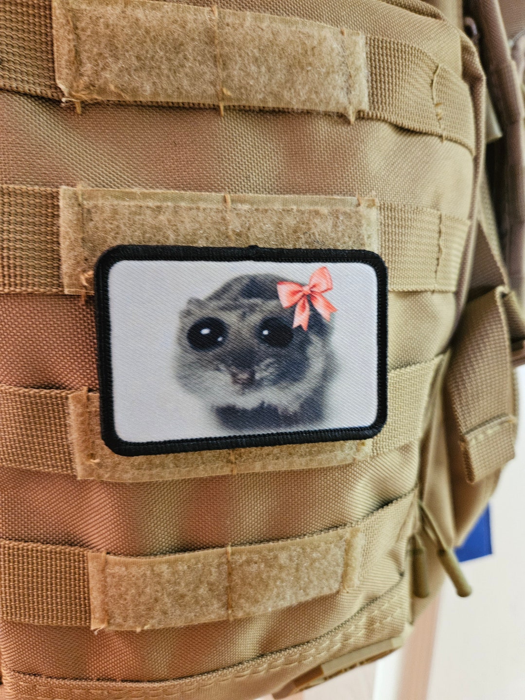 Sad Hamster Coquette Meme 2"x3" Removable Morale Patch With Hook and ...