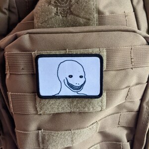 Psycho Smile Wojak Creepy Meme 2"x3" Morale Patch With Hook and Loop ...