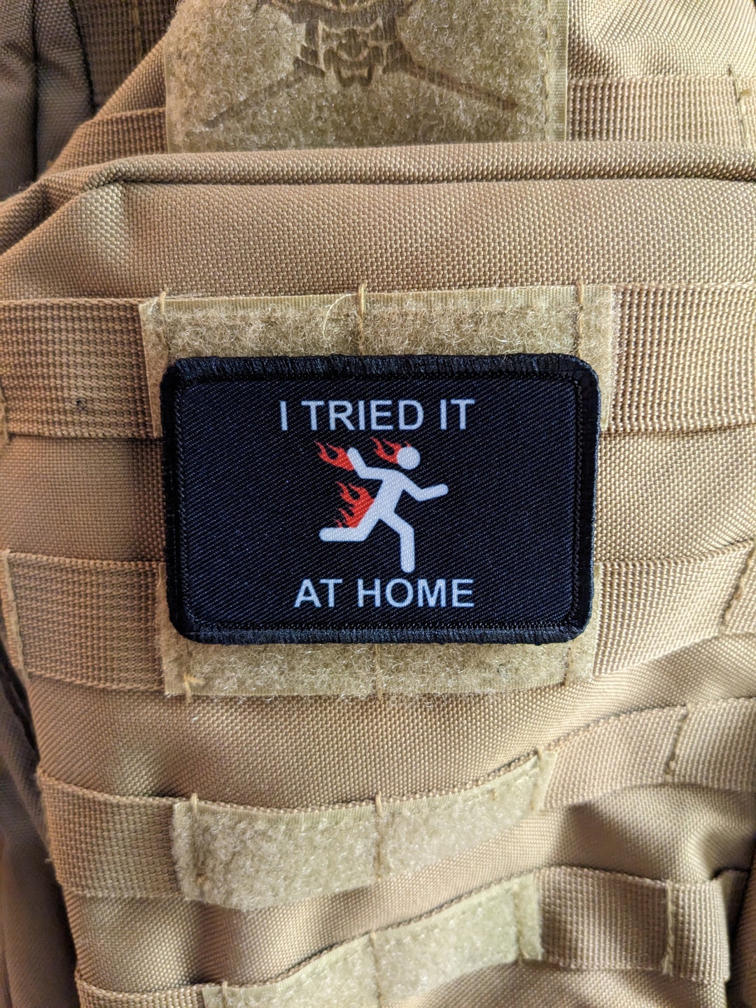 Don't Try This at Home Joke Meme 2"x3" Morale Patch With Hook and Loop ...