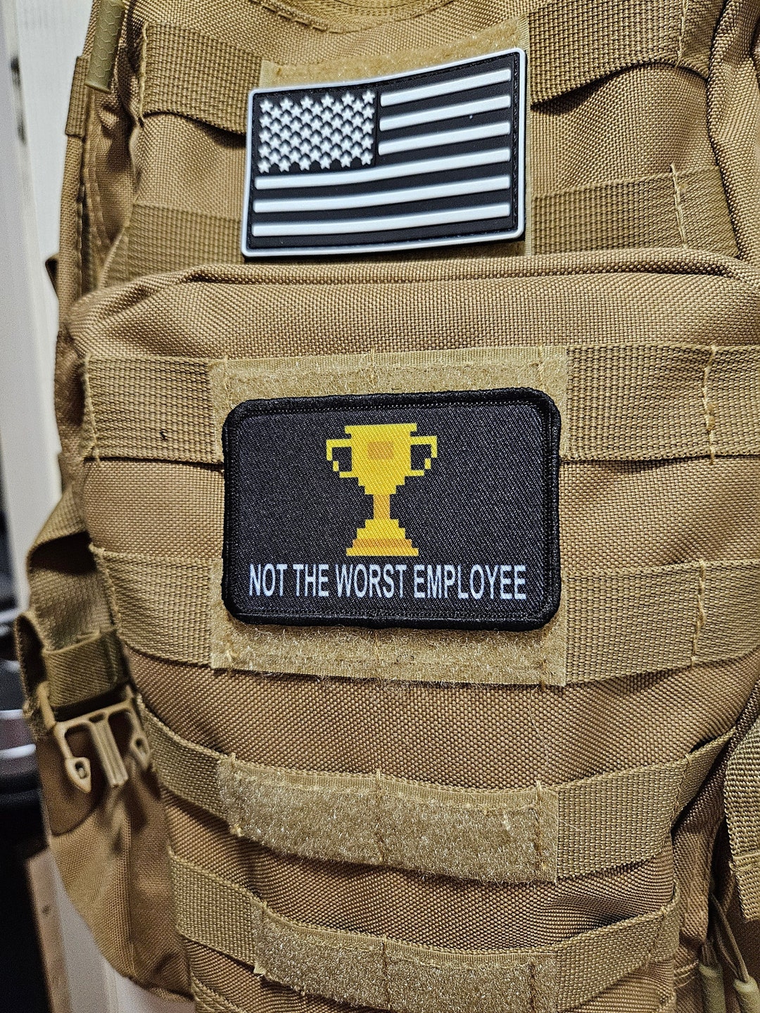 Not the Worst Employee Trophy Patch 2"x3" Morale Patch With Hook and ...
