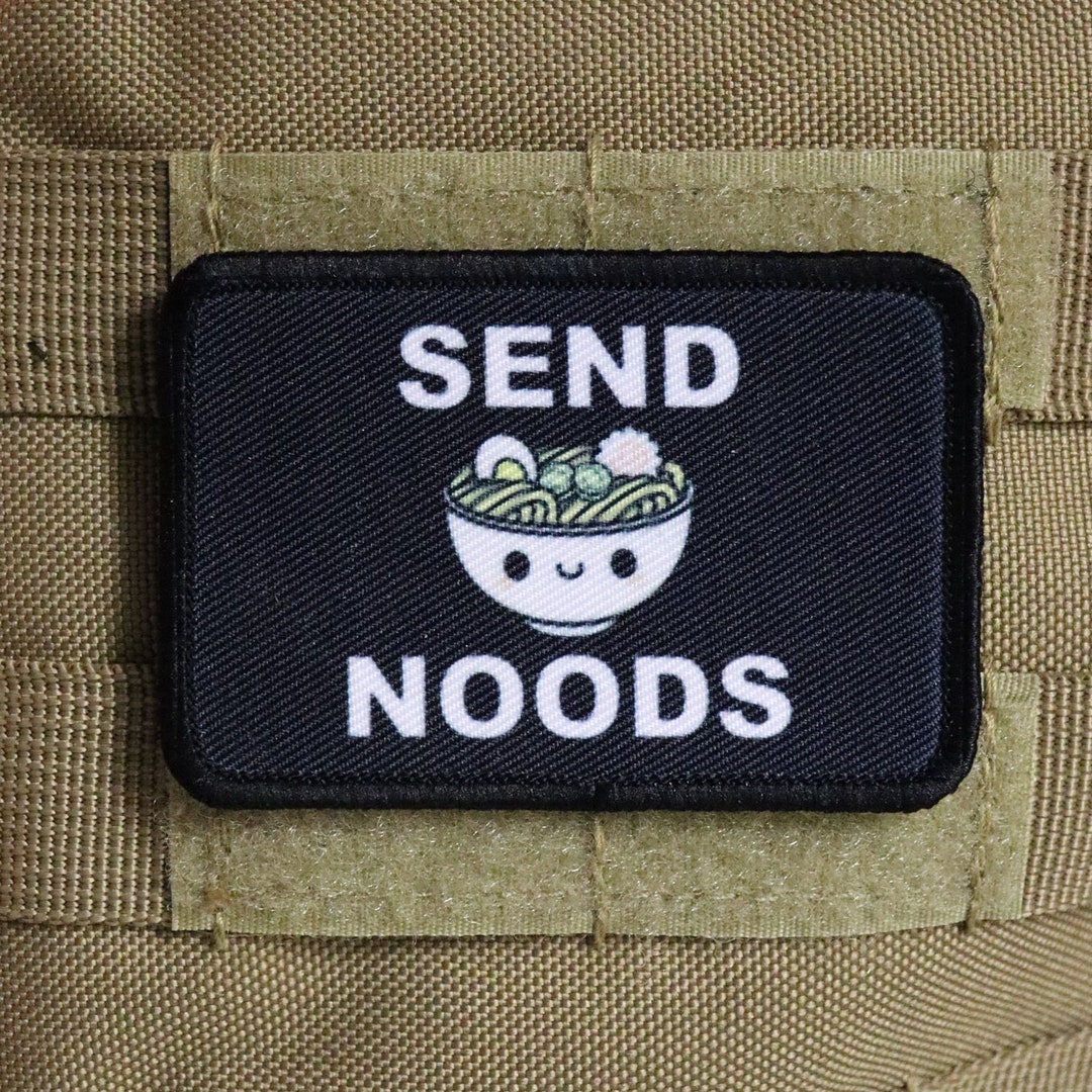 Send Noods Ramen Noodle Meme Cute 2"x3" Morale Patch With Hook and Loop Backing - Etsy